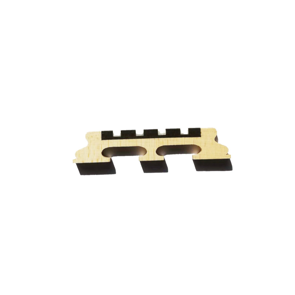 Ebony Top Maple Bone Insert Bridge 4 string 13mm • Clareen Banjos